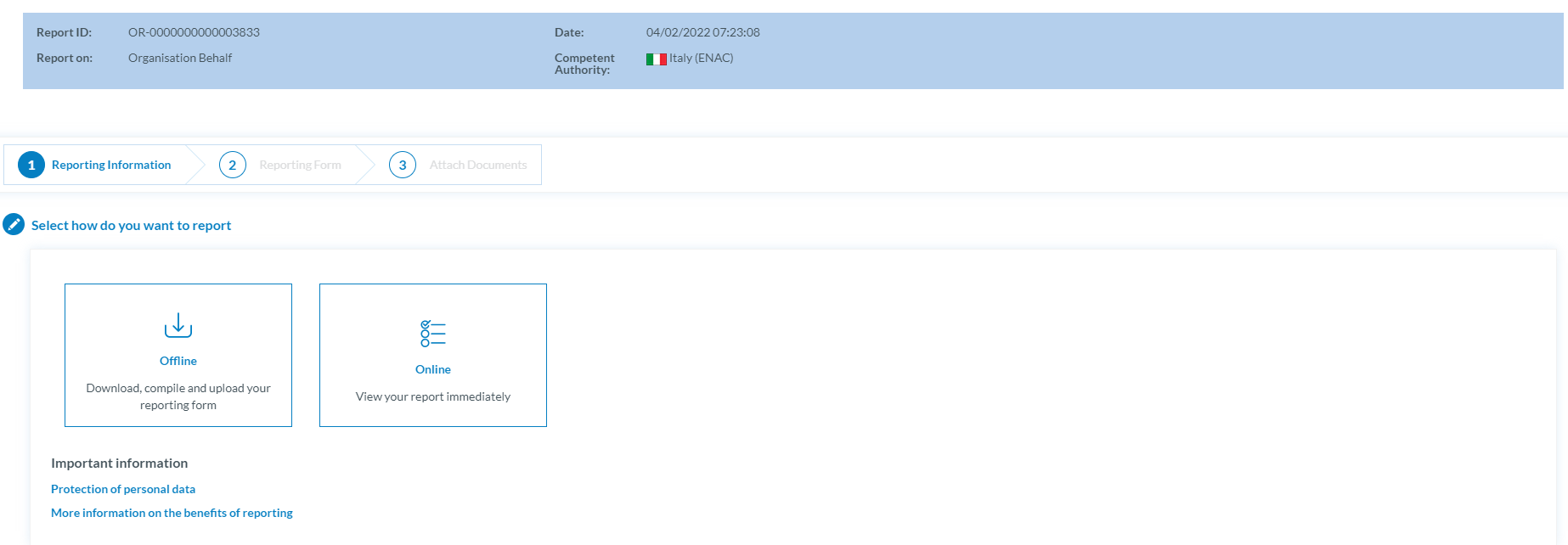 ECCAIRS 2 Central Hub | Update a Report